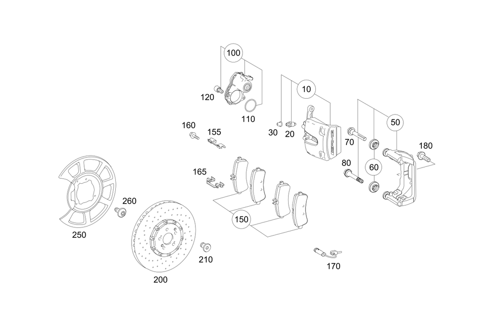 222-423-20-12 - Disc Brake Rotor Rear 1995-2026 Mercedes-Benz ...