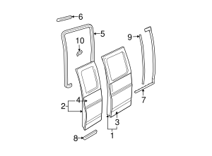 1996-2020 GM Passenger Side Intermediate Side Door Outer Panel 23283998 ...