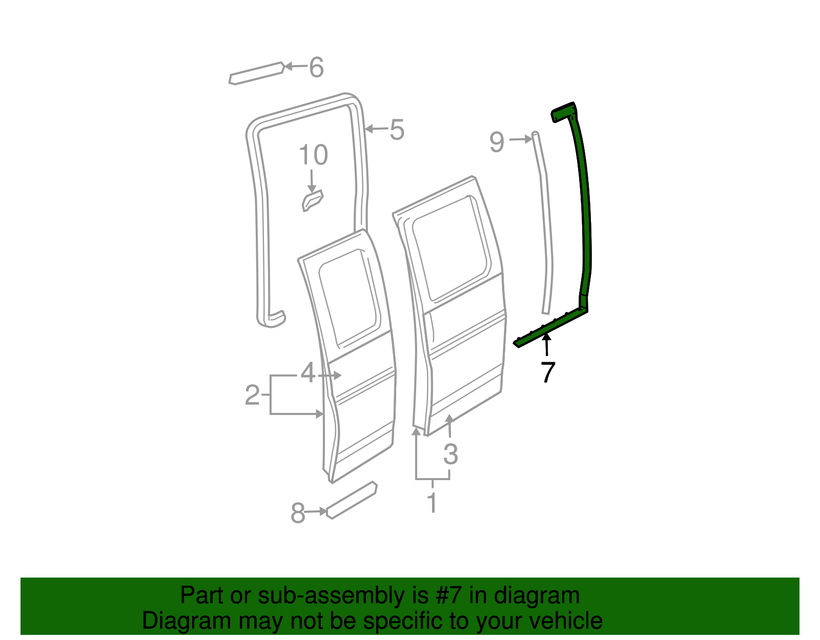 2010-2025 GM Door Window Belt Weatherstrip 15821952 | QuirkParts