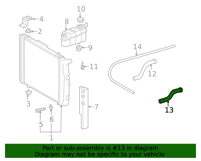 2009-2015 Mercedes-Benz G 550 Radiator Hose 463-500-22-75 | MB OEM Parts