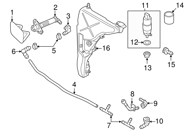 2005-2015 Audi Headlight Washer Hose Connector 1J0-955-665-E | OEM ...