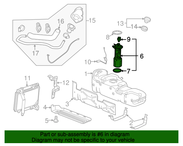 2001-2016 GM Electric Fuel Pump 23495127 | GM Parts Center
