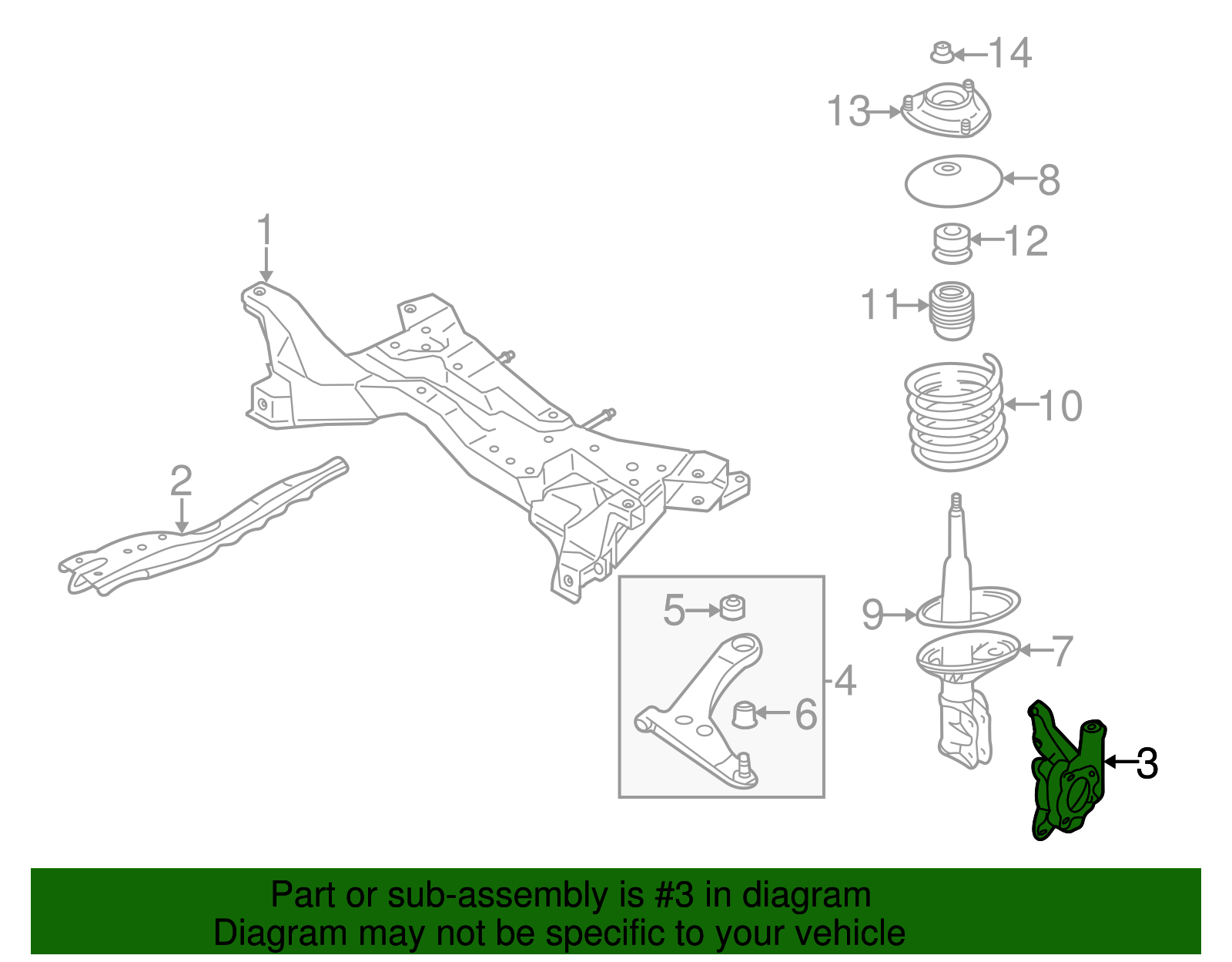 2002-2005 Mitsubishi Lancer Knuckle mr403403 | Mitsubishi Parts Warehouse
