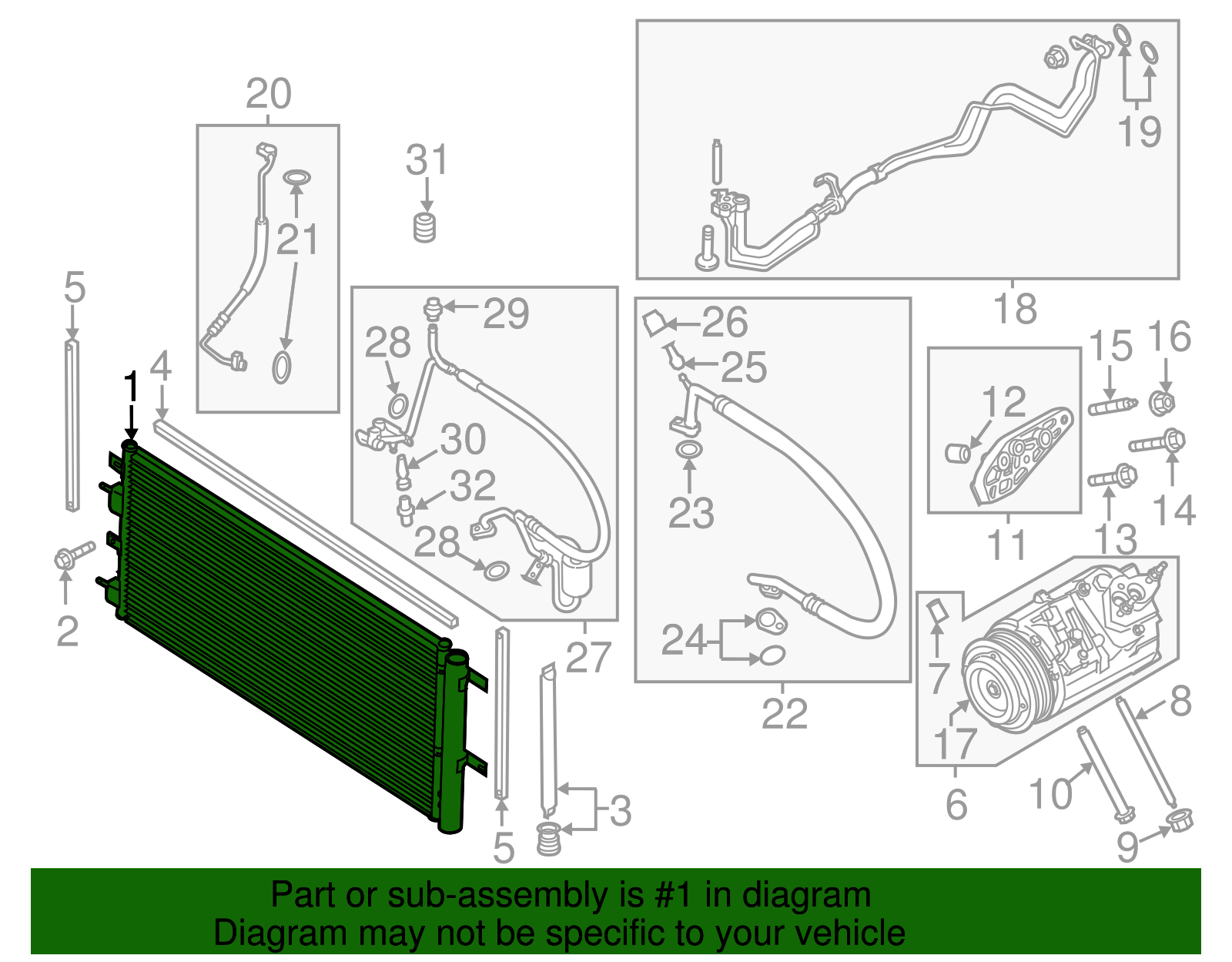 2017-2020 Ford | Condenser | G3GZ-19712-A | Walls' Ford Parts