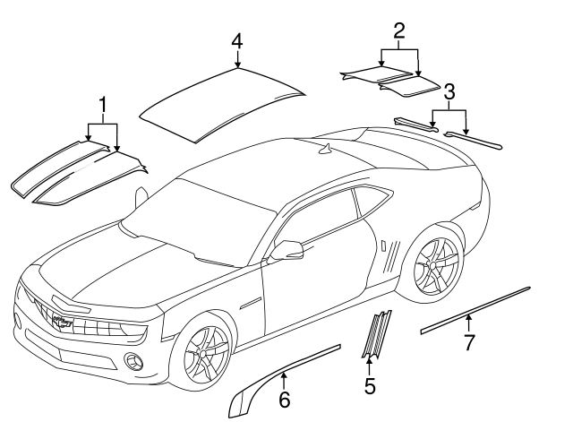 2010-2013 Chevrolet Camaro Switchblade Silver Metallic Deck Lid Decal ...