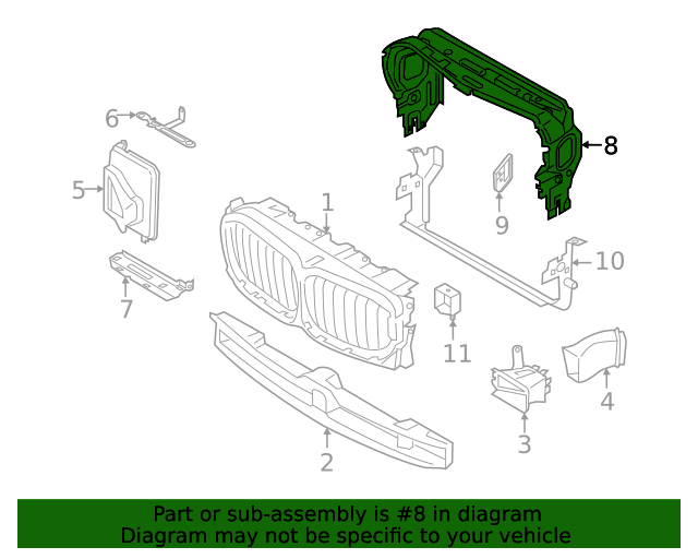 51748495363 - 2020-2021 BMW X6 Upper Duct (51-74-8-495-363) | BMW of ...