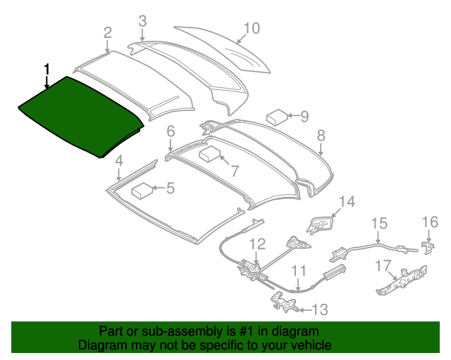 Genuine BMW 41-00-7-400-554 | Front Roof Panel | FREE Shipping on Most ...