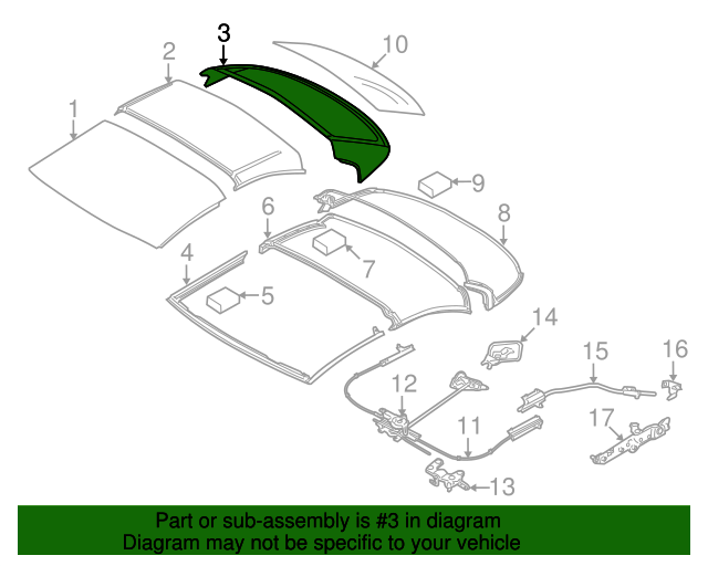 41007400556 - 2007-2020 BMW Roof Tray Rear 549900 (41-00-7-400-556 ...