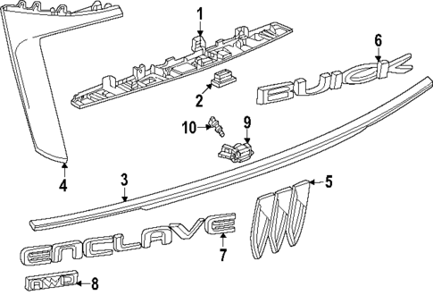 Exterior Trim - Lift Gate for 2025 Buick Enclave | GMPartsDirect.com