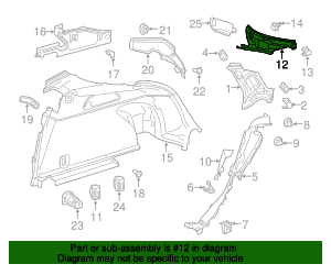 253-690-33-00-1B88 - Rear Pillar Trim 2017-2020 Mercedes-Benz ...