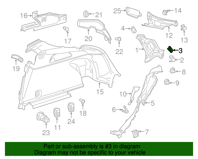 003-991-90-70 - Upper Pillar Trim Retainer Clip 2016-2020 Mercedes-Benz ...