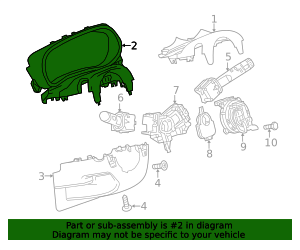 2017-2022 Buick Encore Jet Black Instrument Panel Steering Column Upper ...