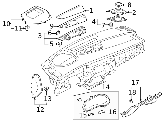 2019-2024 Audi Cluster Bezel Retainer Clip WHT-008-427 | OEM Parts Online