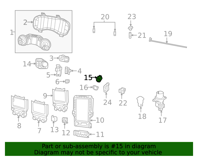 2019 Ram 1500 Start Button 68336255AC | TascaParts.com