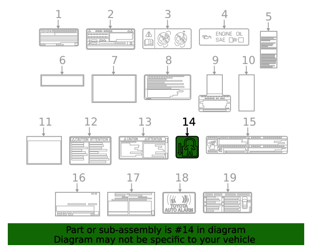 69339-33040 - Child Lock Label - 2012-2023 Toyota | OEM Genuine Toyota ...