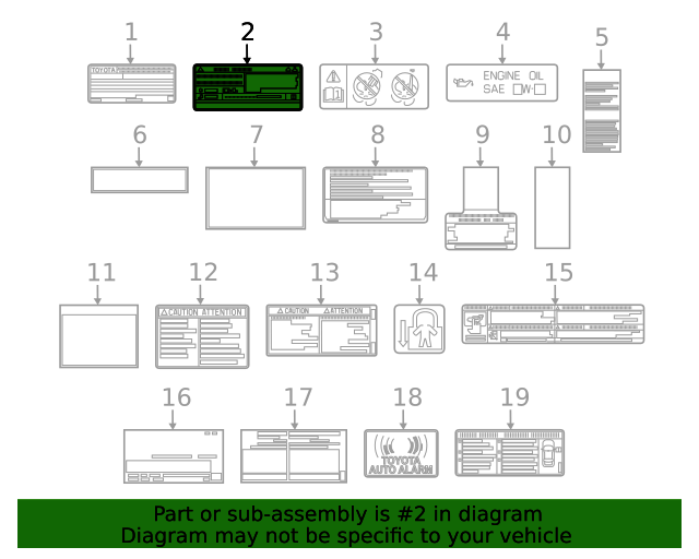 2019-2023 Toyota RAV4 AC Label 88723-0R050 | Toyota Parts Center