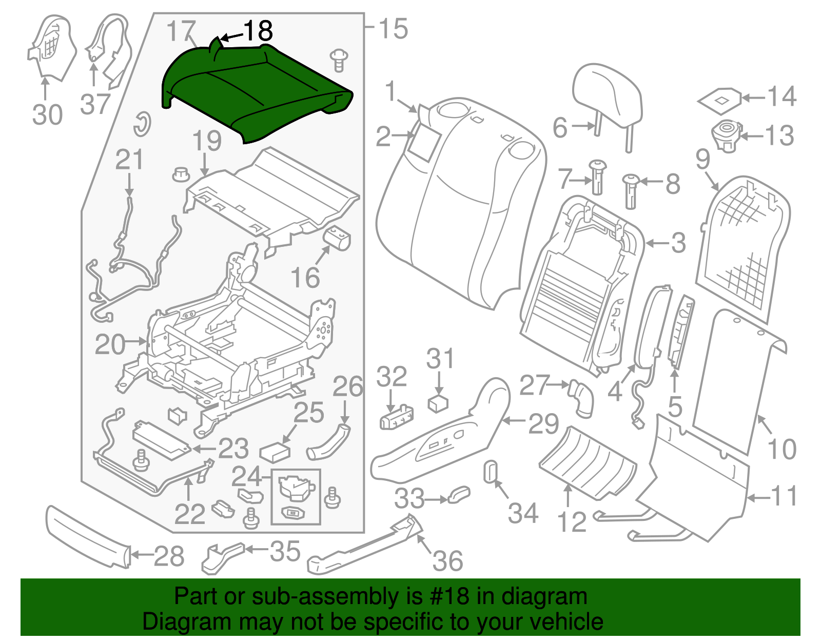 2015-2019 Infiniti Cushion Cover 87370-4AM8C | Faulkner Infiniti of ...