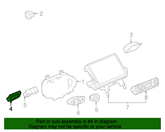 2017-2020 Chevrolet Bolt EV Hazard Warning Switch 95429963 ...