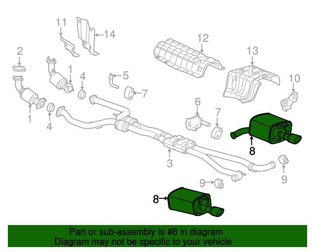 2016-2017 Chevrolet SS Exhaust Rear Muffler 92288359 | GMPartsDirect.com