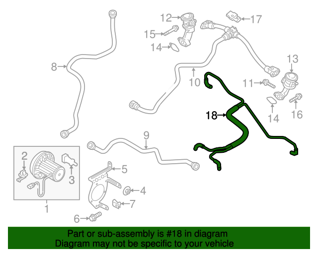 2013-2017 Audi Vacuum Hose 06E-133-773-CL | OEM Parts Online
