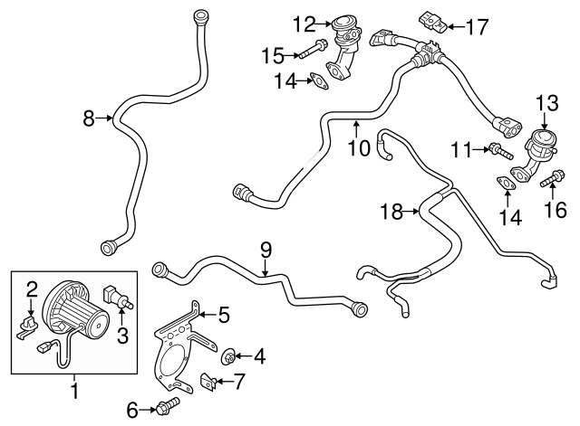 2013-2017 Audi Vacuum Hose 06E-133-773-CL | Audi Parts