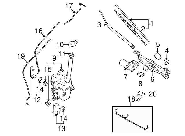 98510-2S000 - Windshield Washer Pump 2010-2017 Hyundai ...