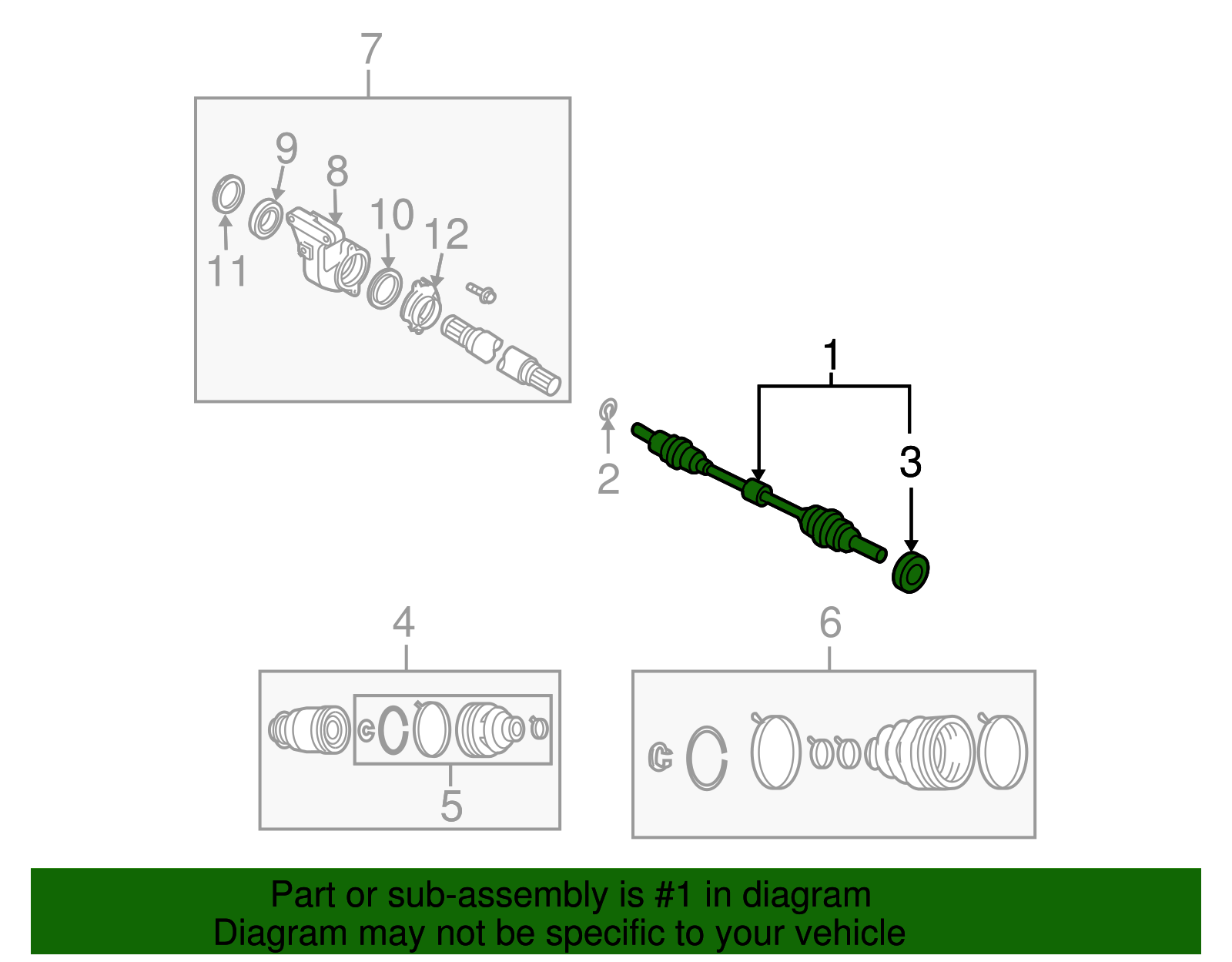GP43-25-50XA - Axle Assembly 2010-2012 Mazda CX-7 | Florida Mazda Parts