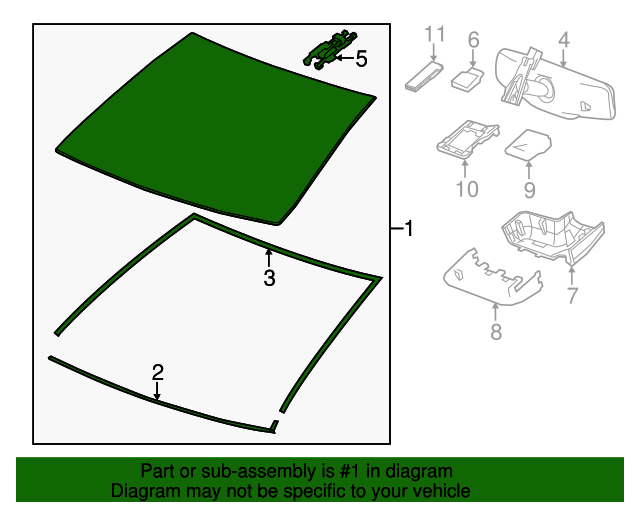 2014-2016 Buick LaCrosse Windshield Glass 26264637 | GMPartsDirect.com
