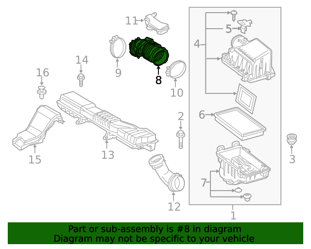 17753-0T030 - Inlet Duct 2019-2022 Toyota Corolla | Group 1 Auto Parts
