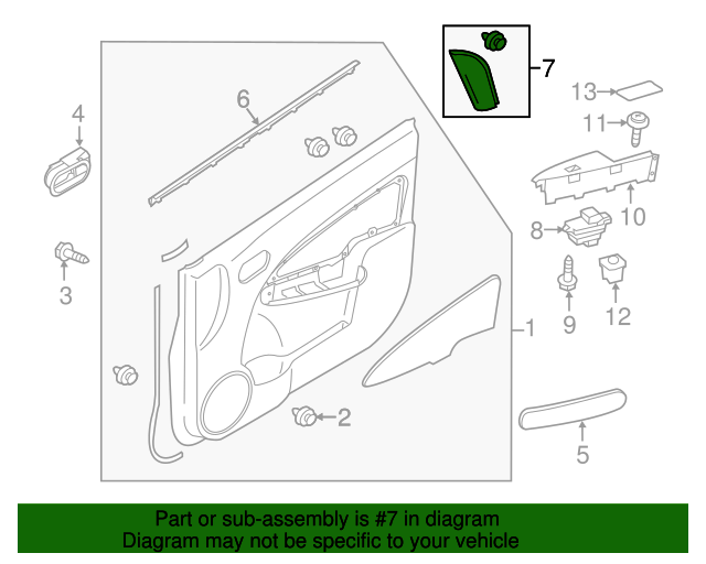 2011-2014 Mazda 2 Upper Trim Panel D651-69-171A | Mazda-Parts