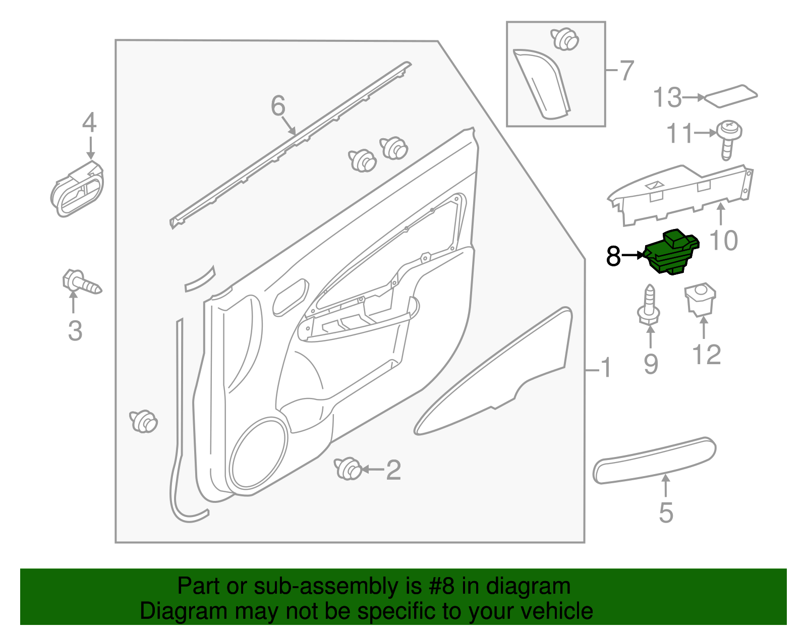 2011-2014 Mazda 2 Window Switch DF7366350B | Retail Performance Auto Parts