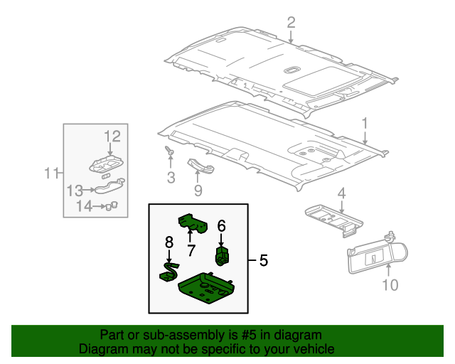 2003-2007 Hummer H2 Light Opal Gray Roof Console 10358690 | QuirkParts