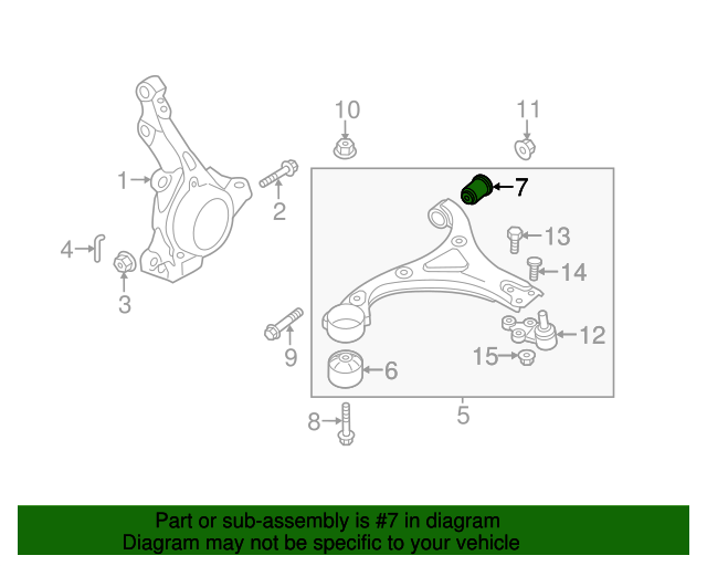 Genuine Lower Control Arm Front Bushing for 2011-2015 Hyundai | Part ...