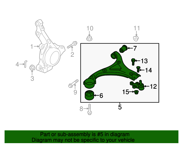 Genuine Lower Control Arm for 2011-2014 Hyundai Sonata | Part# 54500 ...