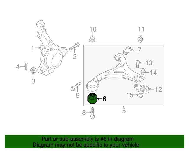 2011-2017 Hyundai Lower Control Arm Front Bushing 54584-2T000 | OEM ...