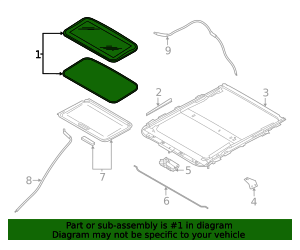 2020-2024 Nissan Sentra Sunroof Glass 91210-6LA2A | OEM Parts Online