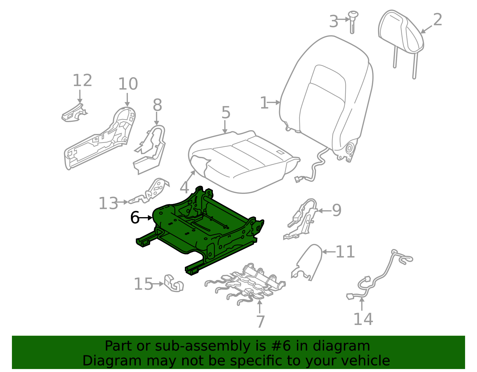 2019-2024 Nissan Altima Seat Adjuster 87301-6CA0A | Nissan Parts Central