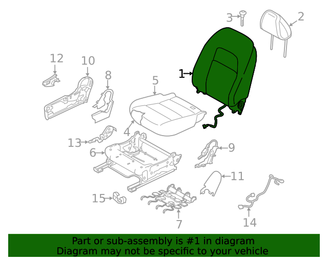 2021-2024 Nissan Altima Seat Back Assembly 87600-9HB1B | Temecula ...