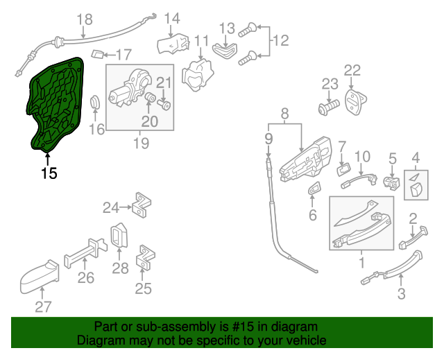 2011-2018 Audi Door Panel Insulation 4H0-839-916-A | AutoNationParts.com