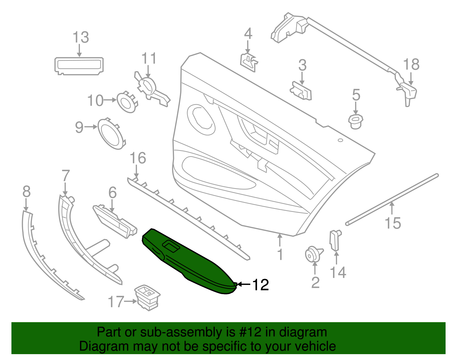 51427324479 - 2014-2019 BMW Armrest (51-42-7-324-479) | BMW of South ...