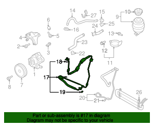 2010-2012 Audi Power Steering Pressure Hose 8K1-422-893-DN | OEM Parts ...