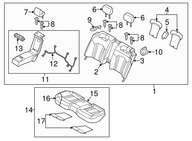 2015-2017 Hyundai Seat Back Assembly 89305-B1000-PPR | QuirkParts