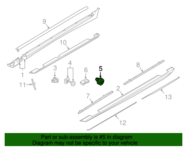 2011-2021 Volvo Rocker Molding Clip 30640643 | TascaParts.com