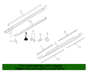 2011-2018 Volvo Rocker Molding Clip 31216744 | TascaParts.com