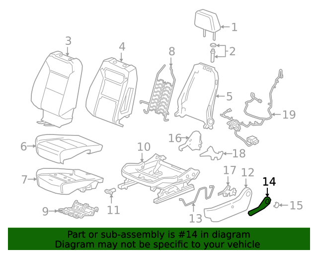 2019-2020 GM Recline Handle 84045974 | GMPartsDirect.com