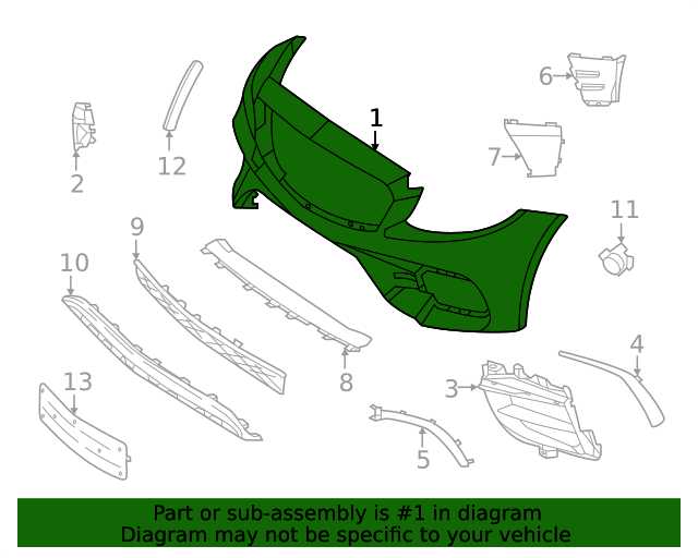 Genuine OEM Bumper Cover | 213-885-98-06-9999 | Fits Select 2021-2023 ...