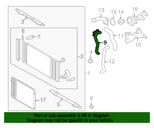 2006-2010 Toyota Sienna Upper Hose 16571-0P140 | Toyota Parts Center