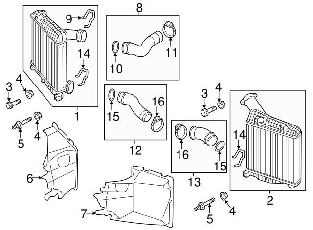 7L6-145-943-B - Turbocharger Intercooler Pipe 2010-2015 Audi Q7 ...