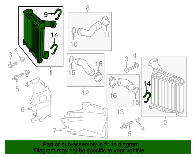 2009-2015 Audi Q7 Inter-Cooler 7P0-145-804-D | Audi USA Parts