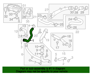 2011-2016 Volkswagen Touareg Inter-Cooler Hose 7P0-145-738-B | VW Parts ...